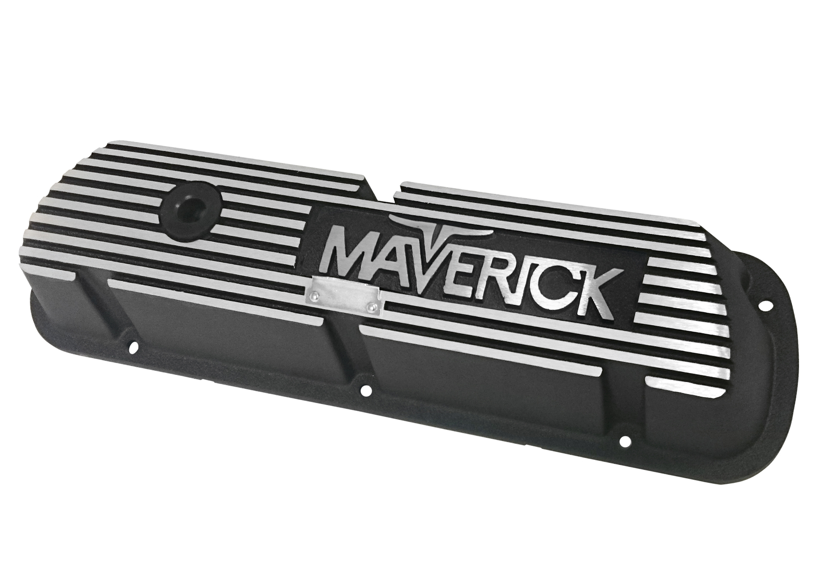 Scott Drake 6A582-MAV Finned Aluminium Valve Covers Maverick Black Wrinkle