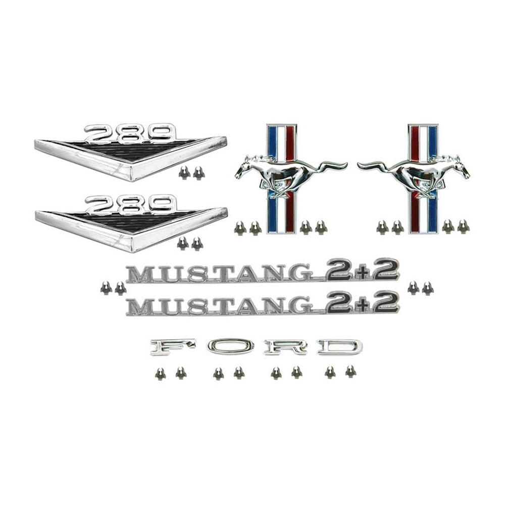 Scott Drake C5ZZ-6340282-8K 1965 - 1966 Mustang Fastback Emblem Kit (8 ...