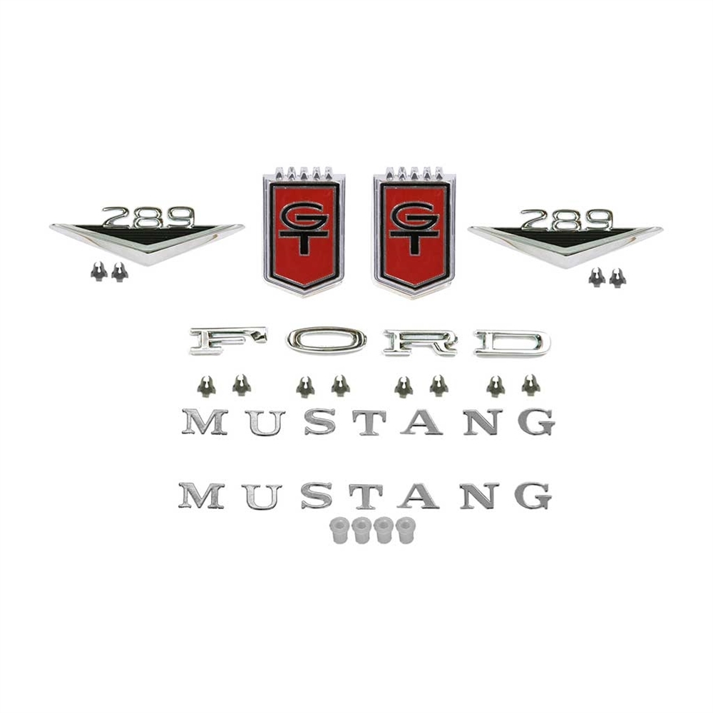 Scott Drake C6ZZ-65402828GT 1966 Mustang Emblem Kit GT (All Bodystyles ...