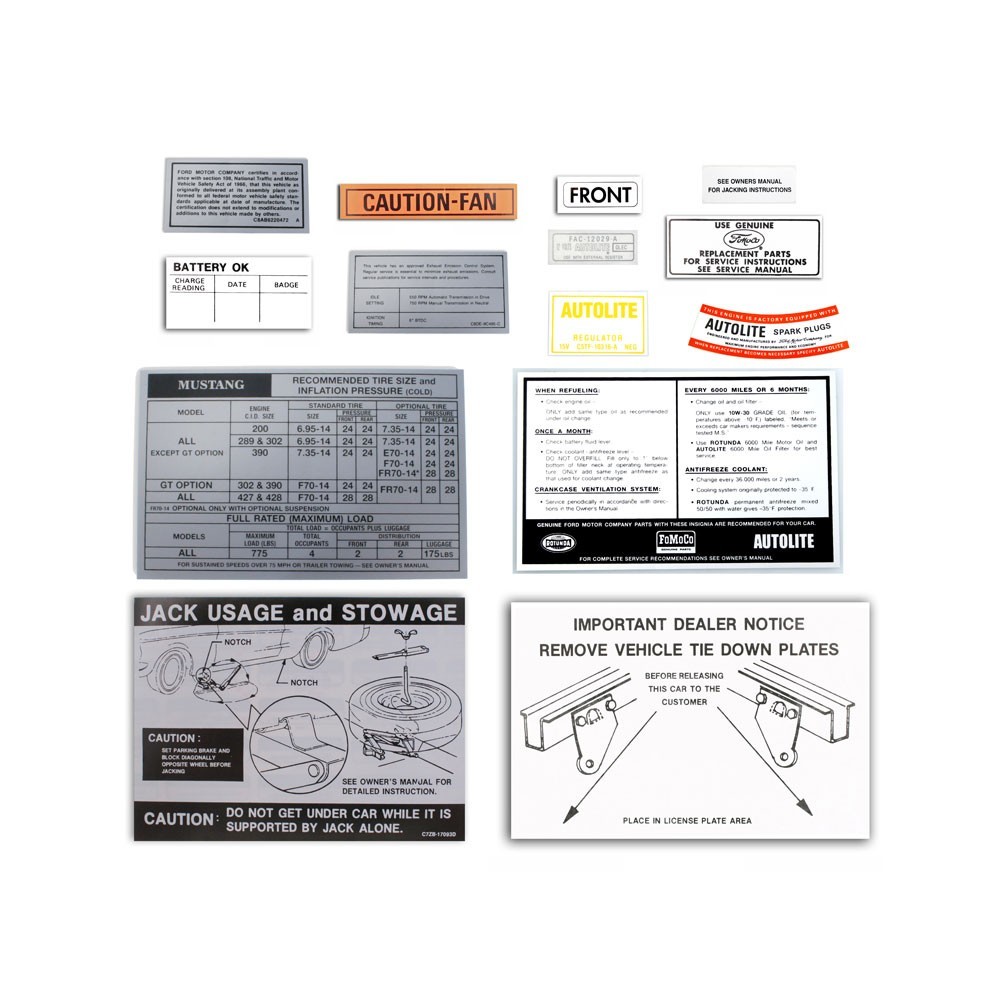 Jim Osborn Reproductions DK-28 1968 Mustang 14 Piece Decal Kit
