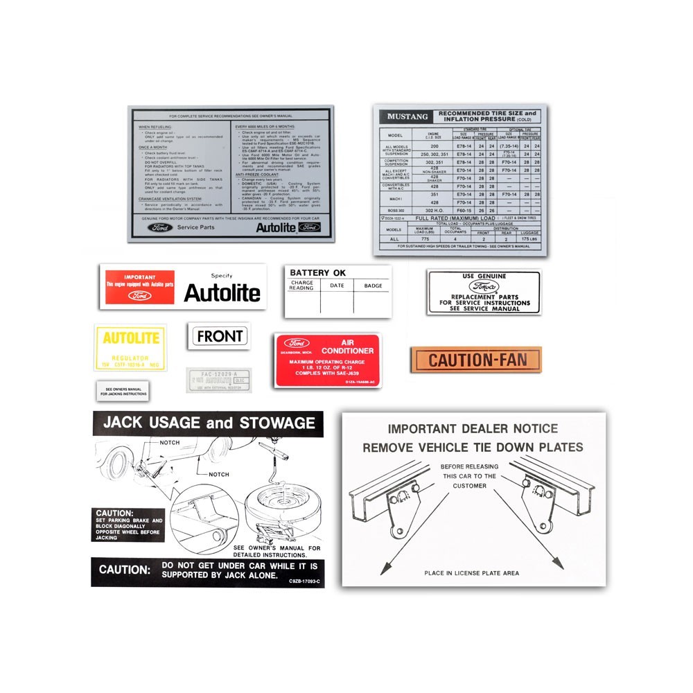 Jim Osborn Reproductions DK-30 1970 Mustang 12 Piece Decal Kit