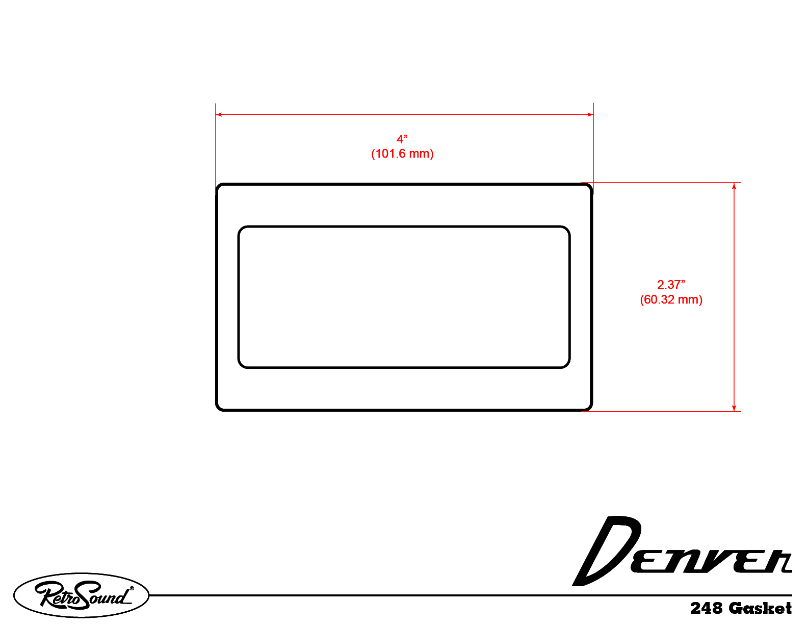 RetroSound R-248 Retrosound Denver Radio Surround Gasket Only
