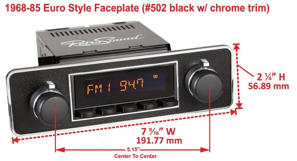 RetroSound R-502 RetroSound Radio Faceplate Black with Chrome Trim ...