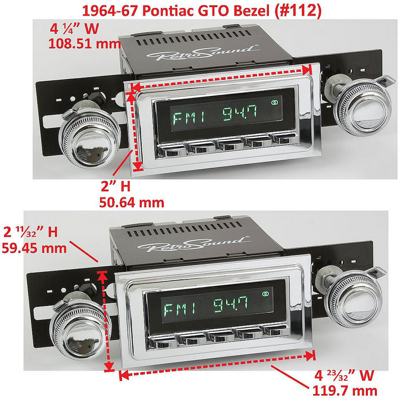 RetroSound R-112 RetroSound Radio Bezel Chrome "1964 - 1967 GTO Bezel"