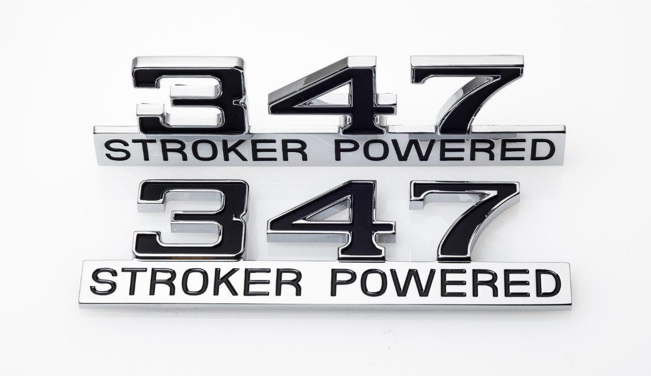 Custom Mustangs MSPE-347-XX 347 Stroker Powered Emblem Diecast Chrome ...