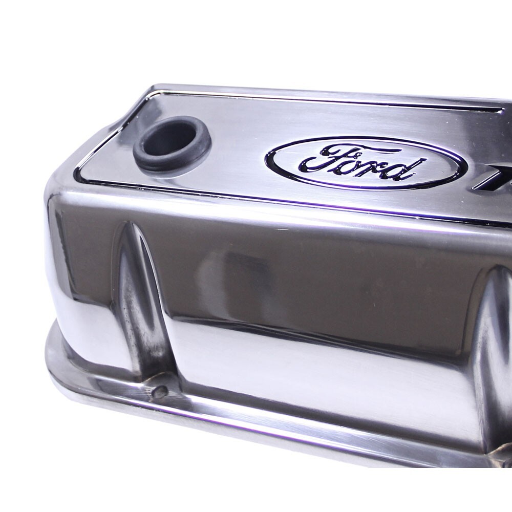 Proform 302-001 Ford Racing Logo Die-Cast Alloy Valve Covers Polished ...