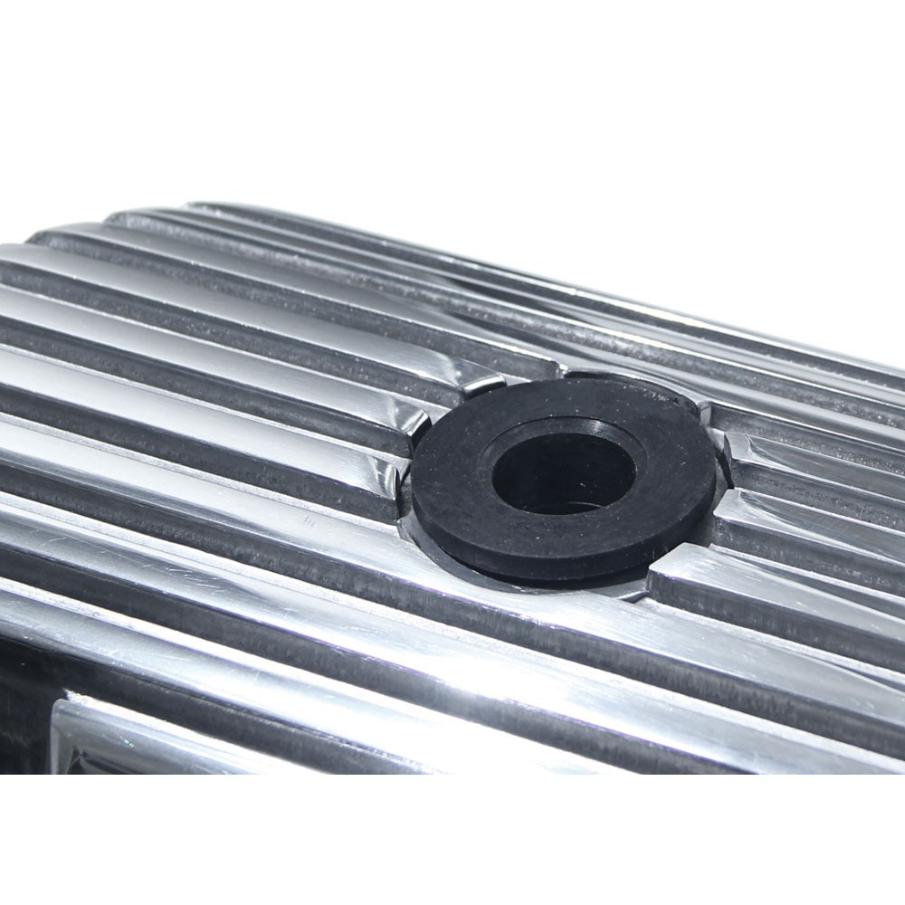 Scott Drake 6A582-MAV Finned Aluminium Valve Covers Maverick Black Wrinkle