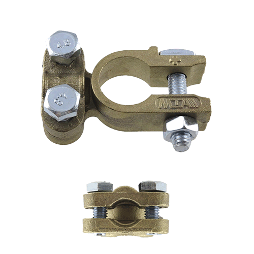 TERMINALS Universal Brass Battery Terminals - Positive & Negative - Pair