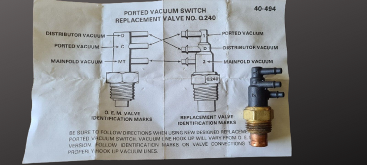 3029763 Holden HX HZ WB VC VH VK VL Thermal Vacuum Switch - 3 Port - V8 ...