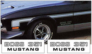 Graphics Express 826-XX 1971 Mustang Boss 351 Fender Decal Set