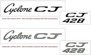 Graphics Express A427-XXXX 1969 Cyclone "CJ 428" 4 Piece Decal Kit