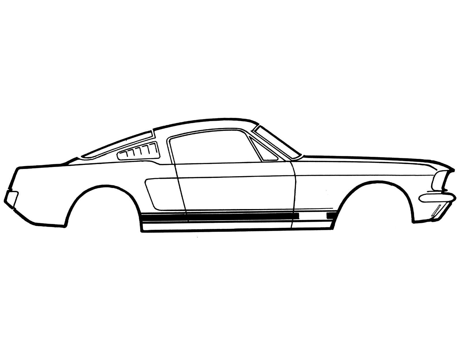 Mustang Side Drawing