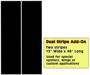 Graphics Express K102-48-NT-XX Mustang Dual Stripe Add On (Size 13"x 48 ...