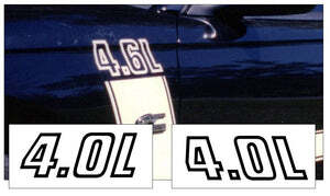 Graphics Express N288-XX 1994-98 Mustang '40L' Fender Decal Set