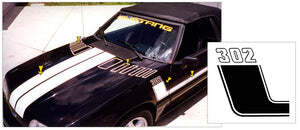 Graphics Express N330-XX 1979-93 Mustang Boss Style Stripe Kit w/ '302 ...